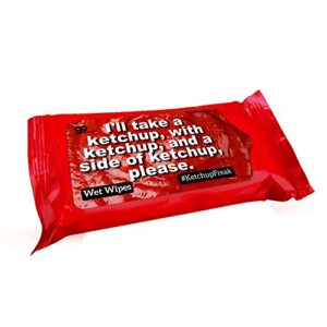 Ketchup Lovers Wipes - Funny Ketchup Gifts - Novelty Moist Towelettes for Ketchup Freaks - Disposable - Gag Gifts for Men - Ketchup Merchandise - Travel Size