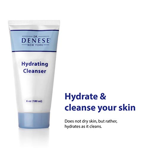 Dr. Denese SkinScience Hydrating Cleanser with Powerful Antioxidants Vitamin E, Aloe Vera Extract - Remove Make-Up, Dirt & Oil Without Drying Out Skin - Cruelty-Free - 6oz