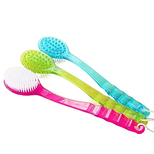 INGVY Dry Brushing Body Brush 1pc Back Body Bath Shower Cleaning Brushes Bath Brush Long Handle Exfoliating Scrub Skin Massager Exfoliation Bathroom Brush (Color : Blue)