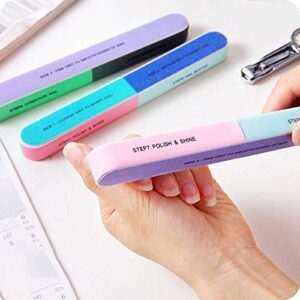 10 PCS IFUNSON Professional 7 Way Nail File and Buffers for Women Girls, Emery Boards, Manicure Tools