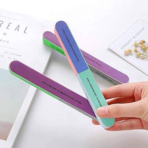 10 PCS IFUNSON Professional 7 Way Nail File and Buffers for Women Girls, Emery Boards, Manicure Tools