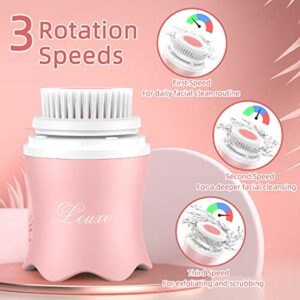 Facial Cleansing Brush 3 Modes Face Cleansing Brush with 3 Replacement Brush Heads, Rotating Face Brush for Deep Cleansing