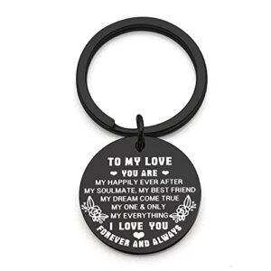 gift keychains for boyfriend husband fiance – wife girlfriend gifts for valantines day birthday anniversary present for hubby wifey bf gf vday gifts for him her to my love black keychain