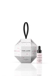 tan-luxe super glow self tan serum gift set, (10 ml) daily gradual self tanning skincare, cruelty free & vegan, gift for women & men