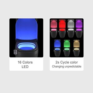 I-pure items 16-Color Toilet Night Light - Motion Activated Detection Bathroom Bowl Lights - Funny Birthday Gifts Idea for Dad, Mom, Men, Women & Kids - Christmas Stocking Stuffers - Cool Gadget