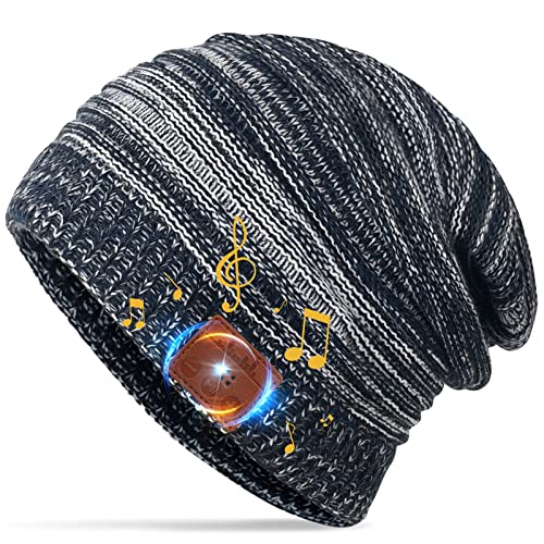 Bluetooth Beanie Hat Mens Gifts - Christmas Beanie Gift with Headphones for Men Women Teenage Boys Girls Kids Teen, Stocking Stuffers Cool Gadgets Winter Cap for Running Outdoor Sports Accessories