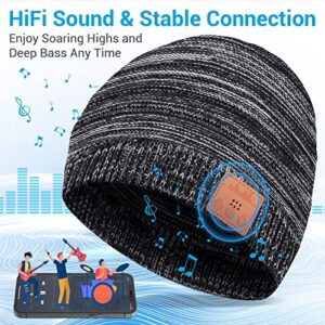 Bluetooth Beanie Hat Mens Gifts - Christmas Beanie Gift with Headphones for Men Women Teenage Boys Girls Kids Teen, Stocking Stuffers Cool Gadgets Winter Cap for Running Outdoor Sports Accessories