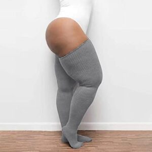 SNKSDGM Sheer Knee High Socks Women Soild Plus Size Over Knee Cotton Socks Extra Long Extra Thick Thigh Socks Thy High Socks