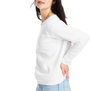 Hanes Women's EcoSmart Crewneck Sweatshirt, White, X Large