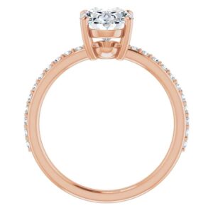 10K Solid Rose Gold Handmade Engagement Ring 1 CT Oval Cut Moissanite Diamond Solitaire Wedding/Bridal Ring for Women/Her Propose Ring Set (5)