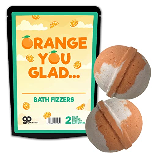 Orange You Glad Bath Fizzers Sweet Personalized Gifts for Kids Customizable Bath Bombs Orange Coconut Scent Cute Stocking Stuffers for Women Dad Joke Gifts