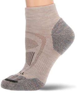 merrell womens cushioned zone light hiker hiking socks, oatmeal heather, 9 11 us