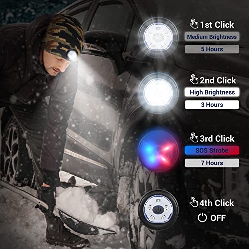 PASTACO Chirstmas Stocking Stuffers Gifts for Men Women, 2 PCS LED Beanie Hat with Light