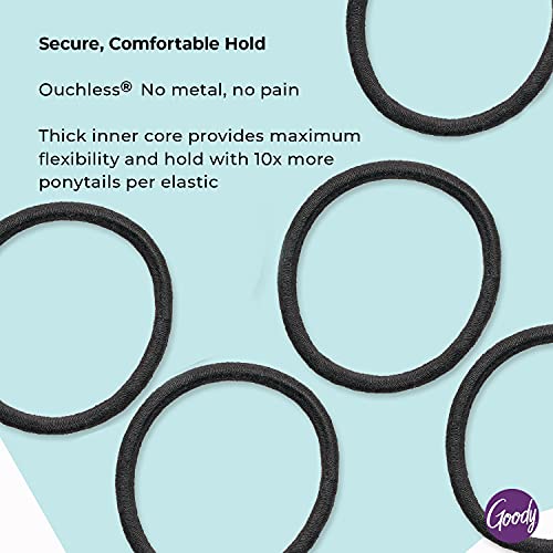 Goody Ouchless Womens Elastic Hair Tie - 29 Count, Black - 2MM for Fine to Medium Hair - Pain-Free Hair Accessories for Women Perfect for Long Lasting Braids, Ponytails and More