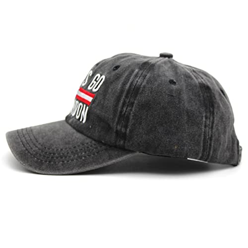 CooKuuEud Embroidered Washed Baseball Cap Men's and Women's Fashion hat Gift (Black1)