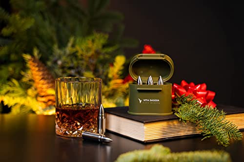 Exclusive Set of 6 Whiskey Stones in Tactical Military Box, Gifts for Christmas Stocking Stuffers, for Men Dad, Unique Ideas for Birthday for Boyfriend Him Cool Gadgets for Husband Grandpa Brother