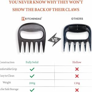 KITCHENDAO Meat Shredder Claw, Fully Solid to Create Strongest BBQ Meat Forks, Lock Mechanism for Safe Storage, BPA Free, Smoker Accessories for BBQ Gifts for Men & Stocking Stuffers for Men