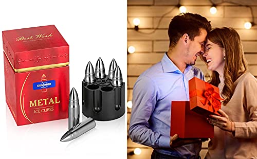 for Dad Men, Stainless Steel Whiskey Stone 6XL, Unique Christmas Birthday Stocking Stuffers Gift Ideas for Father Him, Chilling Ice Cubes Box Cool Gadgets Boyfriend Husband