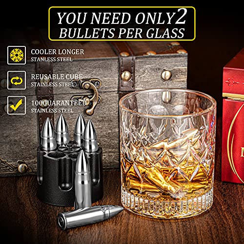 for Dad Men, Stainless Steel Whiskey Stone 6XL, Unique Christmas Birthday Stocking Stuffers Gift Ideas for Father Him, Chilling Ice Cubes Box Cool Gadgets Boyfriend Husband