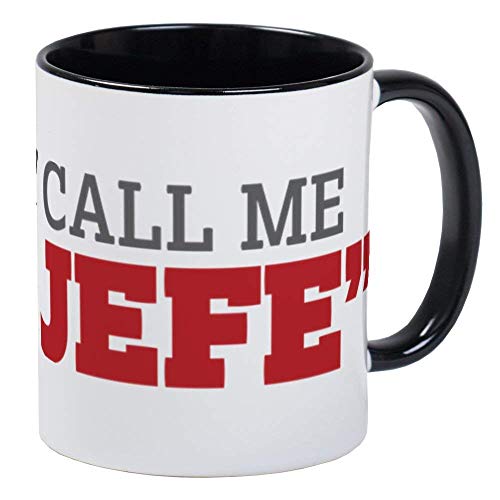 They Call Me El Jefe Mug - Ceramic 11oz RINGER Coffee/Tea Cup Gift Stocking Stuffer