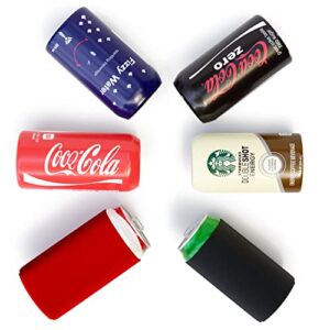 klassia 6 pack can covers that look like soda, silicone can sleeve with coozy for cans tallboy koosies cooler fit all 12fl, 16fl oz can, golf accessories, christmas stocking stuffers gifts for men