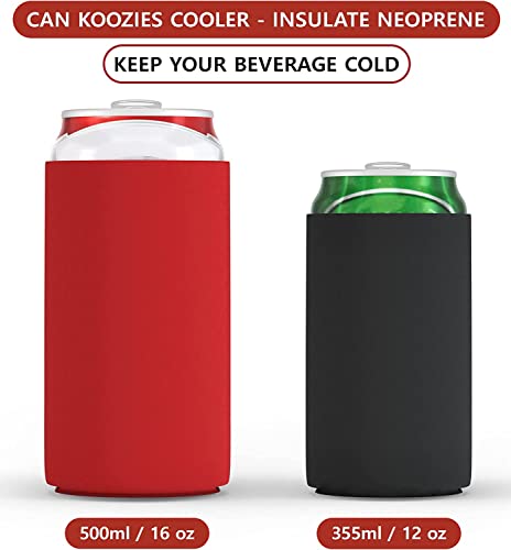 Klassia 6 Pack Can Covers That Look Like Soda, Silicone Can Sleeve with Coozy for Cans Tallboy Koosies Cooler fit all 12FL, 16FL OZ Can, Golf Accessories, Christmas Stocking Stuffers Gifts for Men