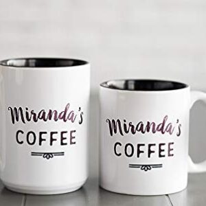 Personalized Coffee Mug with Name 15 oz, Custom Cup for Men and Women Best Friends (Miranda’s Coffee Design) - Perfect Christmas Present, Stocking Stuffers for Her