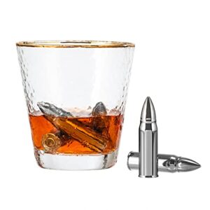 BhYa Christmas Stocking Stuffer Gifts for Men Whiskey StonesRocks Big Wine Chiller Bullets 6Pcs Reusable Chilling Ice Cubes for Beverage Freezer Gadgets