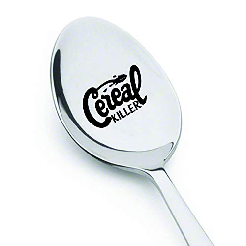 Cereal killer spoons | Funny Christmas gift for husband boyfriend | Personalized cereal lover spoon for teenager | Best friend engraved spoon gift men women | stocking stuffers for teens boy girl