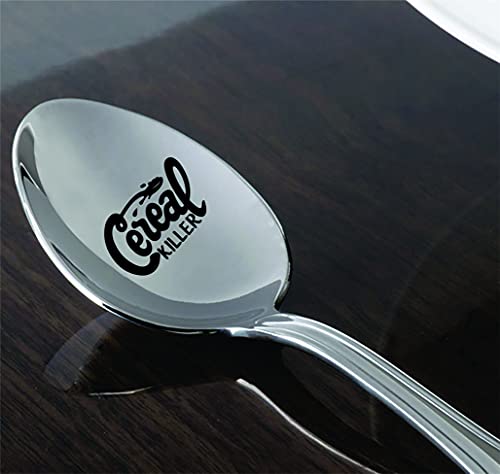 Cereal killer spoons | Funny Christmas gift for husband boyfriend | Personalized cereal lover spoon for teenager | Best friend engraved spoon gift men women | stocking stuffers for teens boy girl