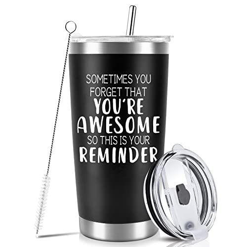 Gifts for Men Women Him Husband Dad - 20 OZ Tumbler Cup with Straws, Lids-Inspirational Stocking Stuffers for Fathers Day,Christmas,Birthday,Valentines Day Thank you Gifts for Best Friend Brothers Son