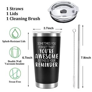 Gifts for Men Women Him Husband Dad - 20 OZ Tumbler Cup with Straws, Lids-Inspirational Stocking Stuffers for Fathers Day,Christmas,Birthday,Valentines Day Thank you Gifts for Best Friend Brothers Son