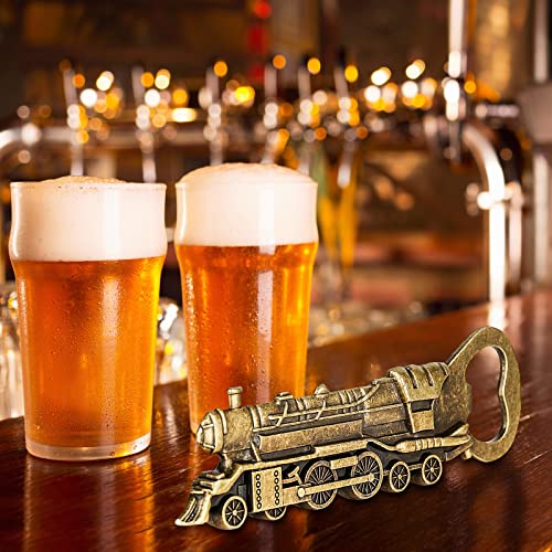 LKKCHER Steam Locomotive Gifts Train Beer Bottle Openers Birthday Christmas Gifts for Men Him Woman Boyfriend Beer Gifts for Men Novelty Bronze Presents for Steam Train Fans