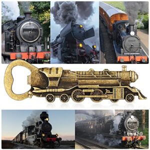 LKKCHER Steam Locomotive Gifts Train Beer Bottle Openers Birthday Christmas Gifts for Men Him Woman Boyfriend Beer Gifts for Men Novelty Bronze Presents for Steam Train Fans