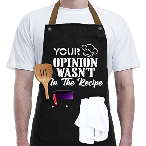 Gifts For Men, Women, Father's Day Gifts, Gifts for Dad, Husband, Boyfriend, Brother, Mom, Wife, Girlfriend, Unique Birthday Gifts, Humor Apron for friends,Bff, REHAVE Kitchen Chef Aprons Baking Gifts