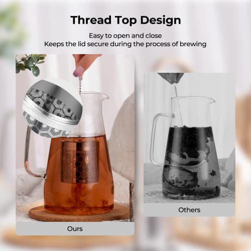 Reinmoson Large Tea Infuser for Loose Tea & Spice Infuser for Cooking, Extra Fine Mesh Large Tea Strainers for Loose Tea, 304 Stainless Steel Loose Leaf Tea Steeper for Black Tea, Rooibos, etc