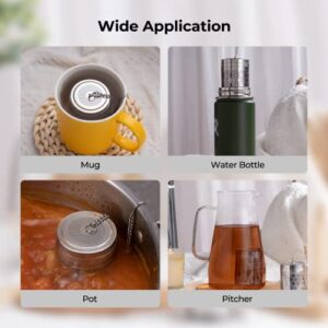 Reinmoson Large Tea Infuser for Loose Tea & Spice Infuser for Cooking, Extra Fine Mesh Large Tea Strainers for Loose Tea, 304 Stainless Steel Loose Leaf Tea Steeper for Black Tea, Rooibos, etc