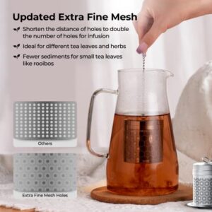 Reinmoson Large Tea Infuser for Loose Tea & Spice Infuser for Cooking, Extra Fine Mesh Large Tea Strainers for Loose Tea, 304 Stainless Steel Loose Leaf Tea Steeper for Black Tea, Rooibos, etc