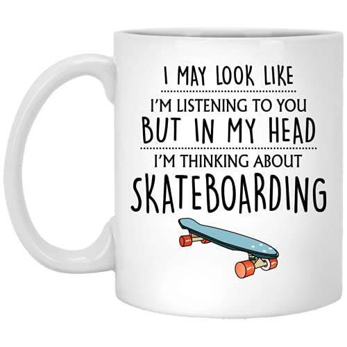 Q.PaddyShops Skateboarding Gift, Skateboarding Mug, Funny Skateboarding Gifts, Skateboard Gifts For Him, Son, Men, Boyfriend, Her, Skateboarding Lovers 11oz (MUG-NCXQNQPZ3Q-11oz)