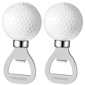 2 pieces golf ball bottle opener, beer bottle opener funny gifts for men women novelty items for golf lover beer enthusiast