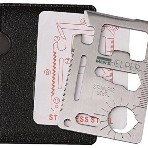 BELURSUS Multitool Wallet Pocket Card - Multi-Tool Survival Camping Kit - Credit Card Size Multipurpose Bottle Opener, Can Opener, Pocket Knife, Lock pick - Best Gift for Men - 14 in 1-2 Pack