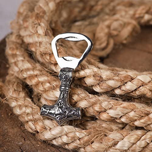 HAQUIL Viking Hammer Bottle Opener Norse Viking Mjolnir Odin Mythology Portable Key Chain Stainless Steel Beer Opener