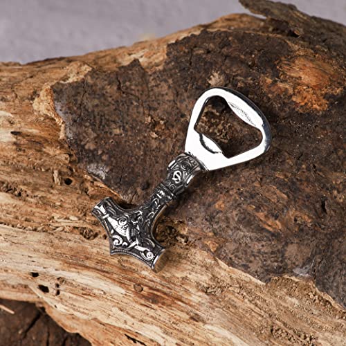 HAQUIL Viking Hammer Bottle Opener Norse Viking Mjolnir Odin Mythology Portable Key Chain Stainless Steel Beer Opener