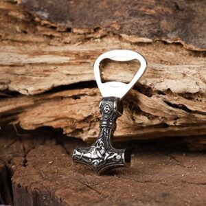 HAQUIL Viking Hammer Bottle Opener Norse Viking Mjolnir Odin Mythology Portable Key Chain Stainless Steel Beer Opener