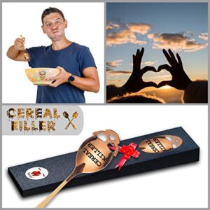 Seyal® Cereal Killer Engraved Skull Spoon (Rose) Gold