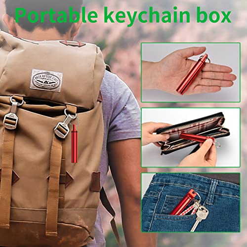 Metal Portable Toothpick Holder Box 3 Pieces ,Pocket Waterproof Case Toothpicks Container with Keychain for Outdoor Picnic and Camping travel purse Ear Wax Removal Tool Case Needle Holder cotton swab