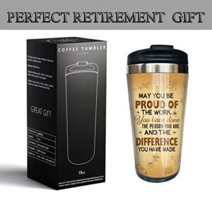 Ycicik Retirement Gifts for Women/Men 2022,Happy Retirement,Best Retirement Gifts Ideas,Farewell Gifts for Coworkers Women,Going Away Gift for Coworker Coffee Mug/Tumbler with Lid-15oz Fortieth Ruby