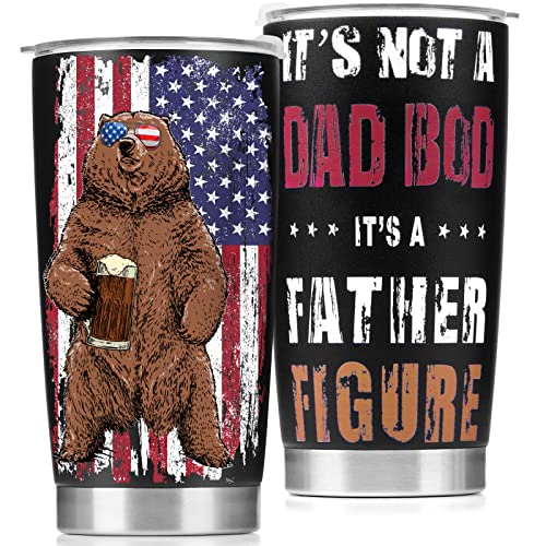 Gifts for Dad from Daughter Son, 20oz Dad Bod Tumbler,Unique Fathers Day Dad Gifts from Wife, Funny Dad Gifts for Men, New Dad, Father on Birthday, Cool Men Gifts, Father Figure Travel Cup,Dad Tumbler