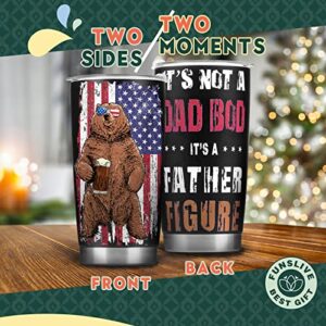 Gifts for Dad from Daughter Son, 20oz Dad Bod Tumbler,Unique Fathers Day Dad Gifts from Wife, Funny Dad Gifts for Men, New Dad, Father on Birthday, Cool Men Gifts, Father Figure Travel Cup,Dad Tumbler