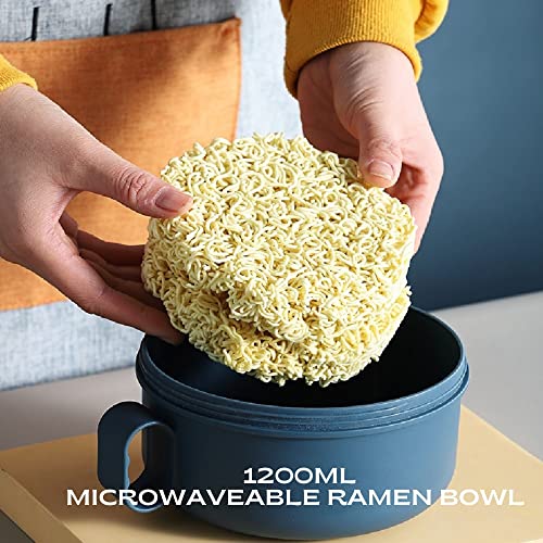 AI LOVE PEACE Microwave Ramen Bowl Set Noodle Bowls With Lid Speedy Ramen Cooker In Minutes BPA Free and Dishwasher Safe For Office College Dorm Room Instant Cooking (Pink)